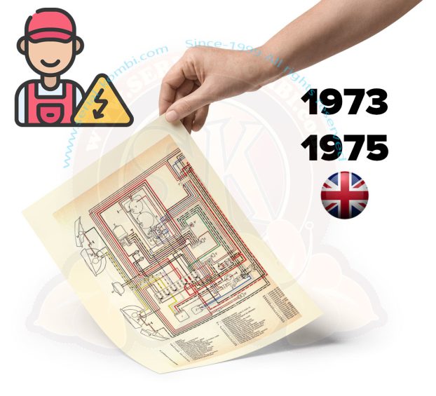 Serial-Kombi | Wiring diagram, colour 8/1972-1975 in English ZVWBUS73-75GB